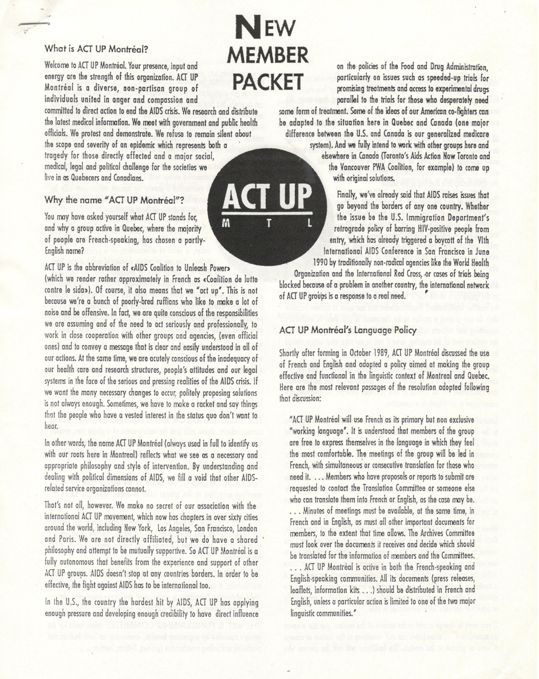 An American Take on ACT UP Montreal – AIDS Activist History